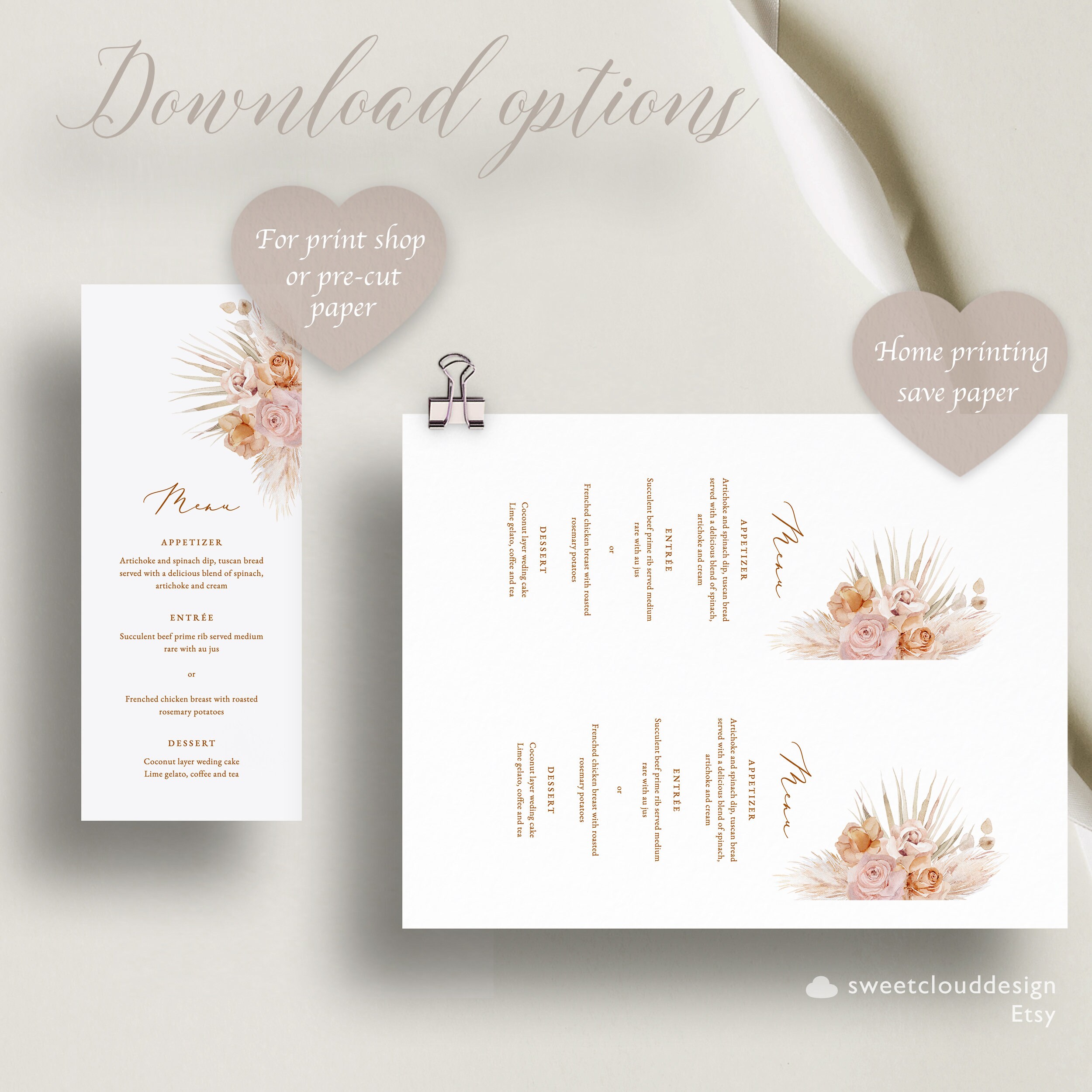 Dusty Orange Boho Menu Template Terracotta Boho Printable Menu - Etsy