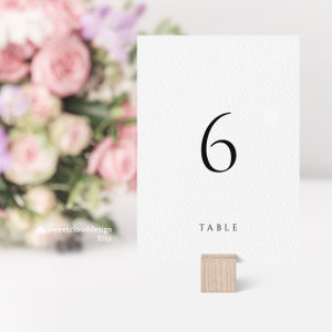 Simple Table Numbers Template Modern Wedding Table Number Elegant ...
