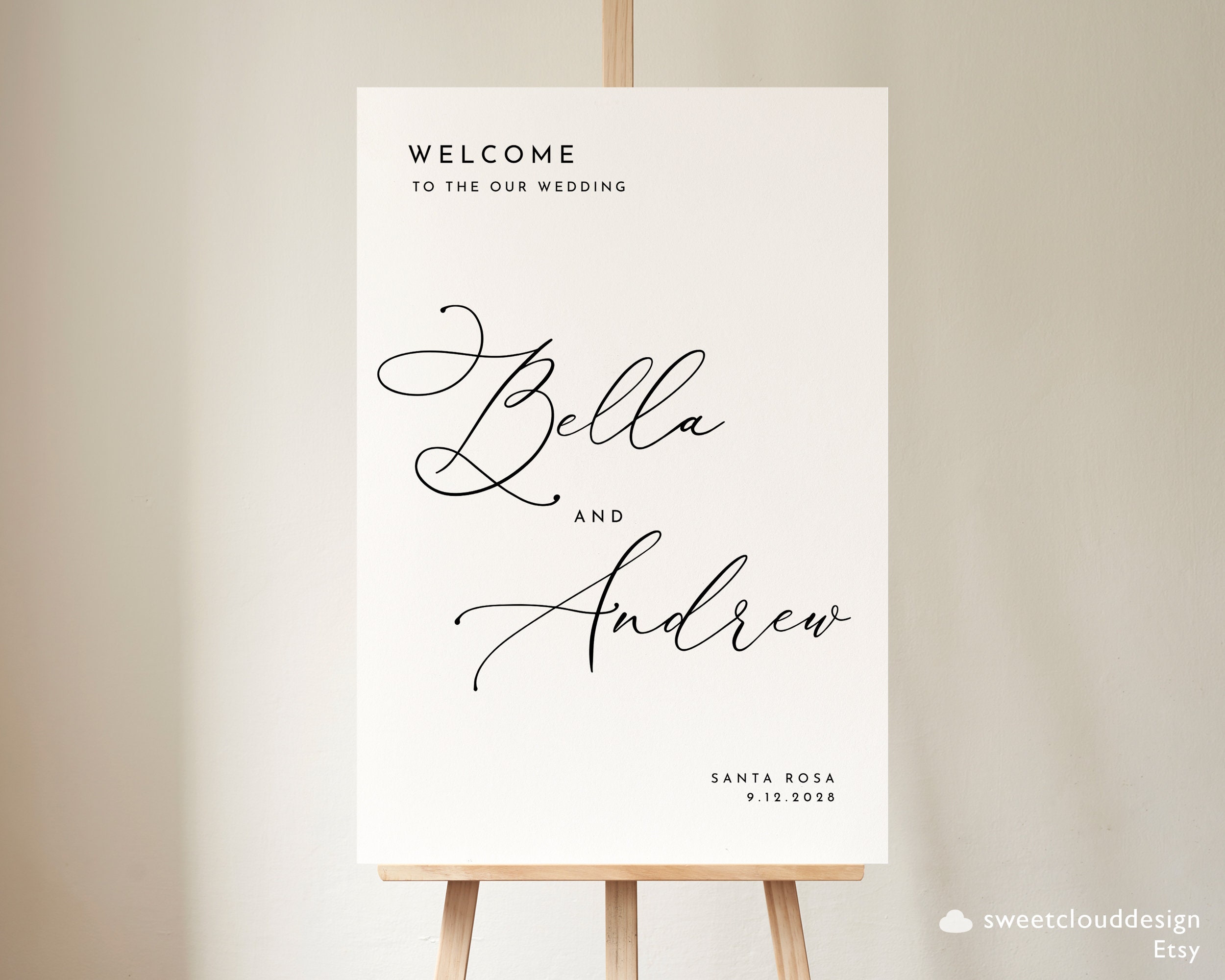 Elegant Minimal Welcome to Wedding Sign Template ,minimalist Welcome ...