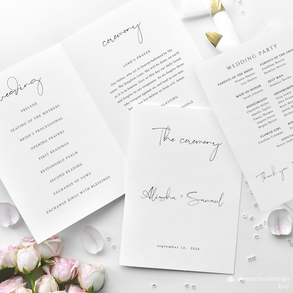Wedding Ceremony Booklet Template Wedding Program Templates Download