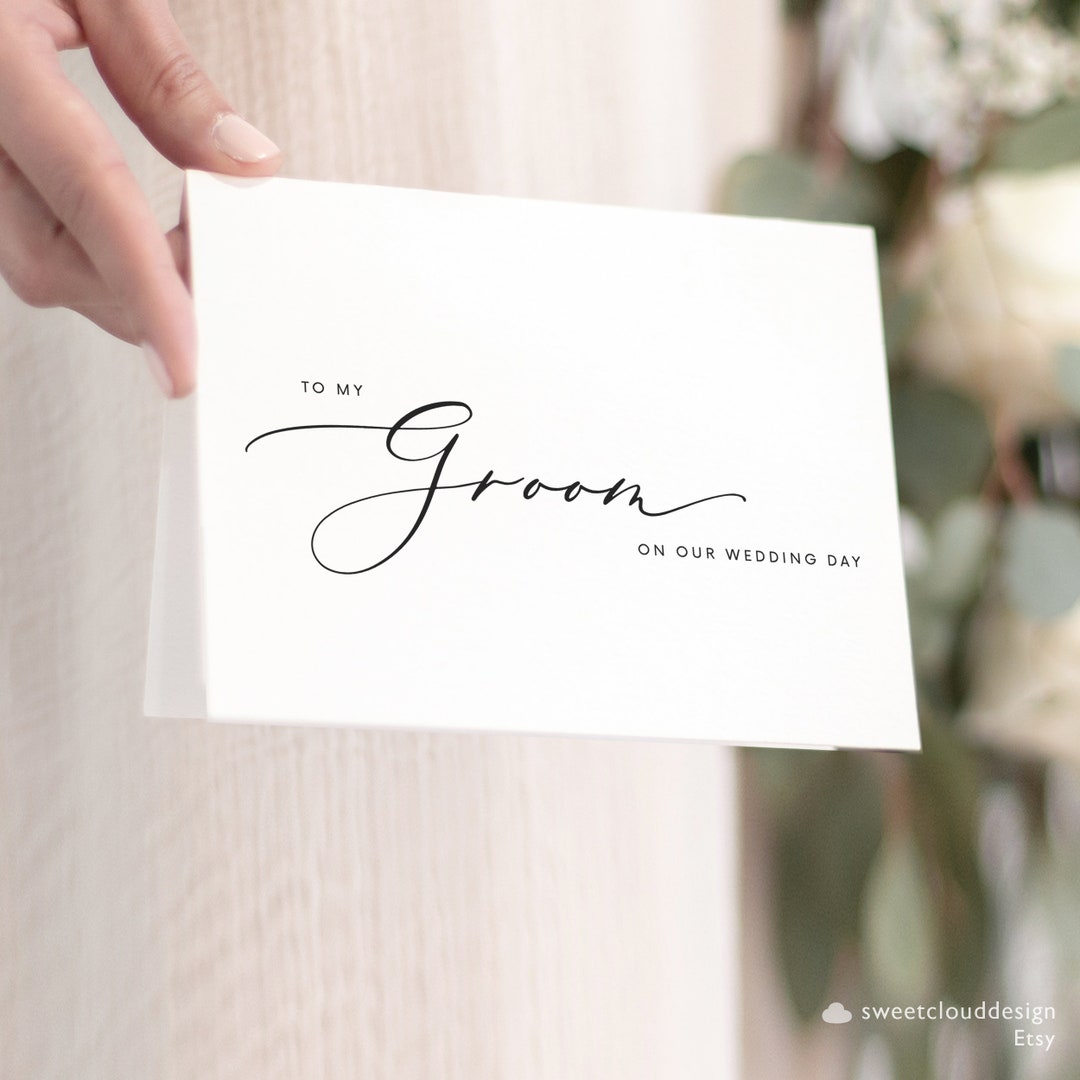 Simple to My Groom on Our Wedding Day Card Minimal Vow Book Template ...