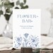Flower Bar Sign Blue Floral Bar Sign Dusty Blue Flower Bridal Shower ...
