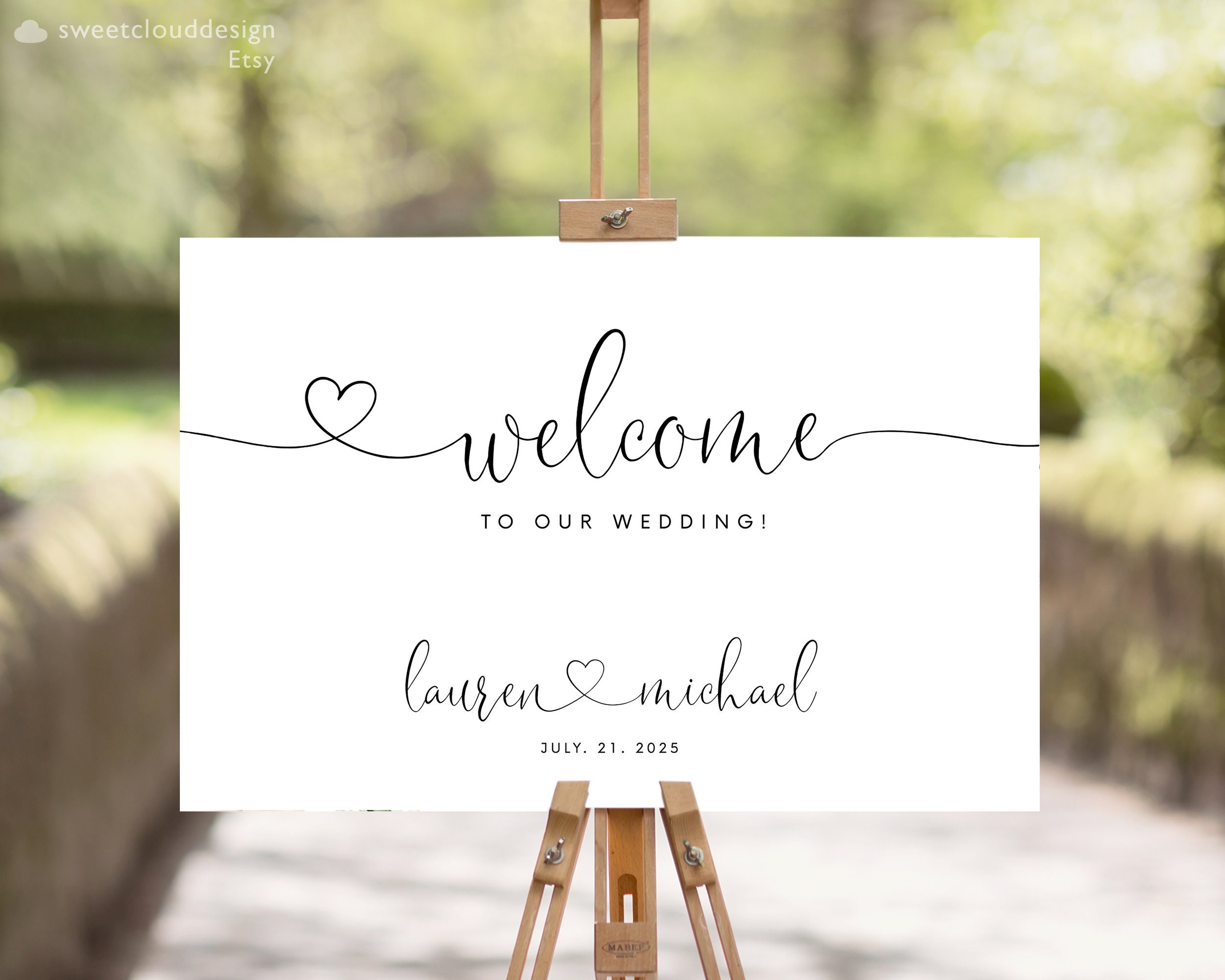 Welcome Wedding Sign Template Horizontal Welcome Sign - Etsy