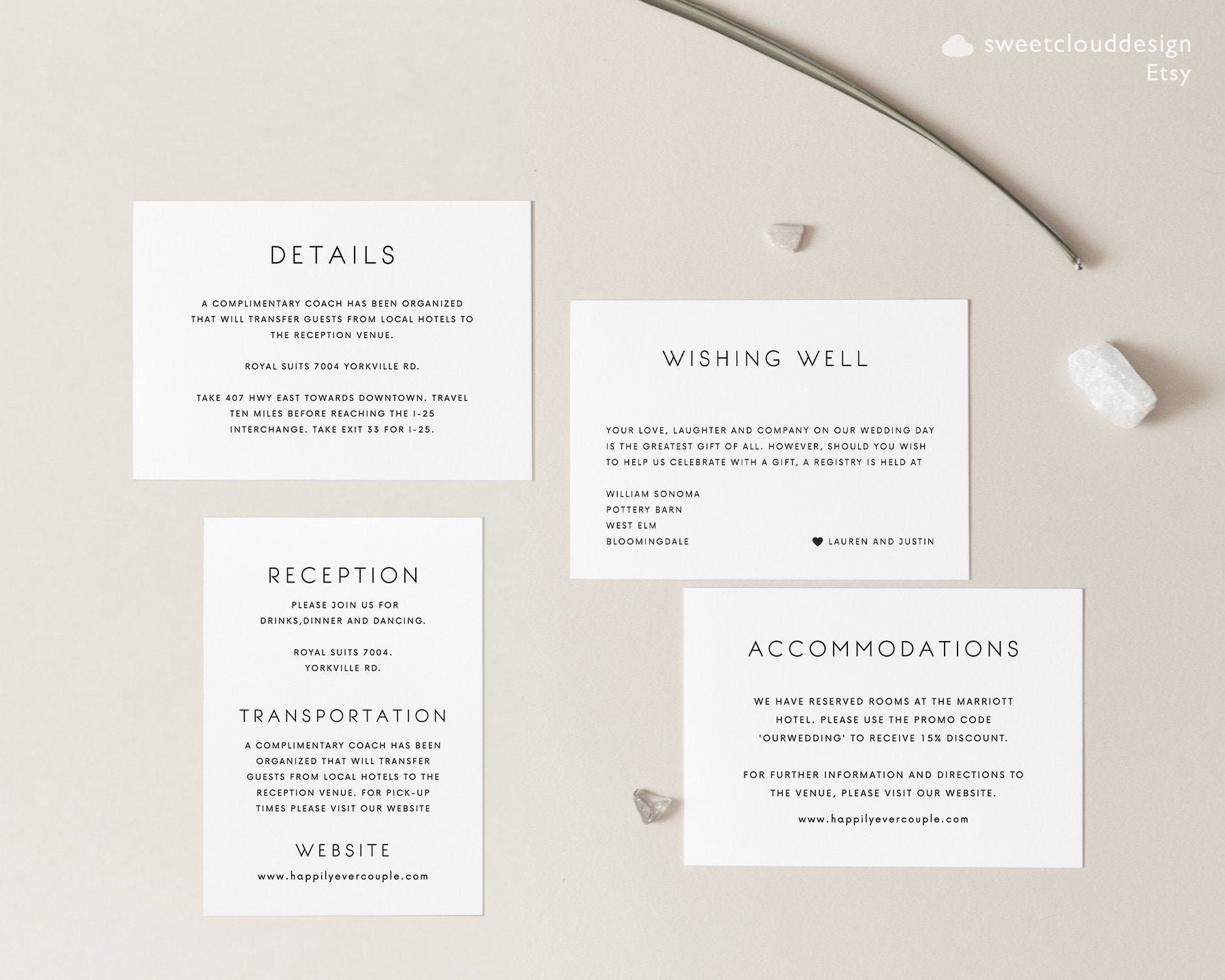 Minimalist Enclosure Card Template Invitation Modern Editable | Etsy Canada