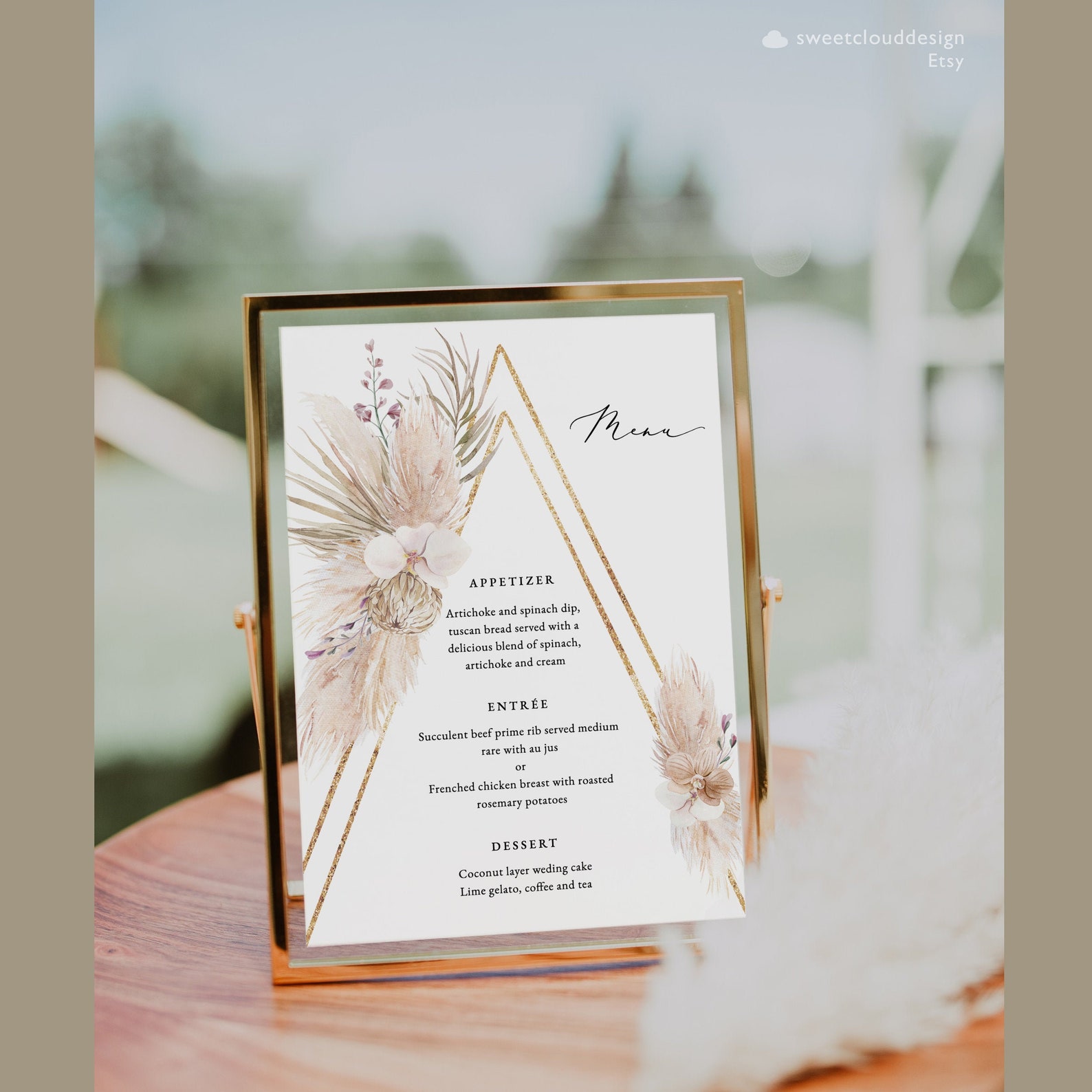 Boho Orchid Menu Boho Floral Dinner Menu Printable Boho Menu - Etsy