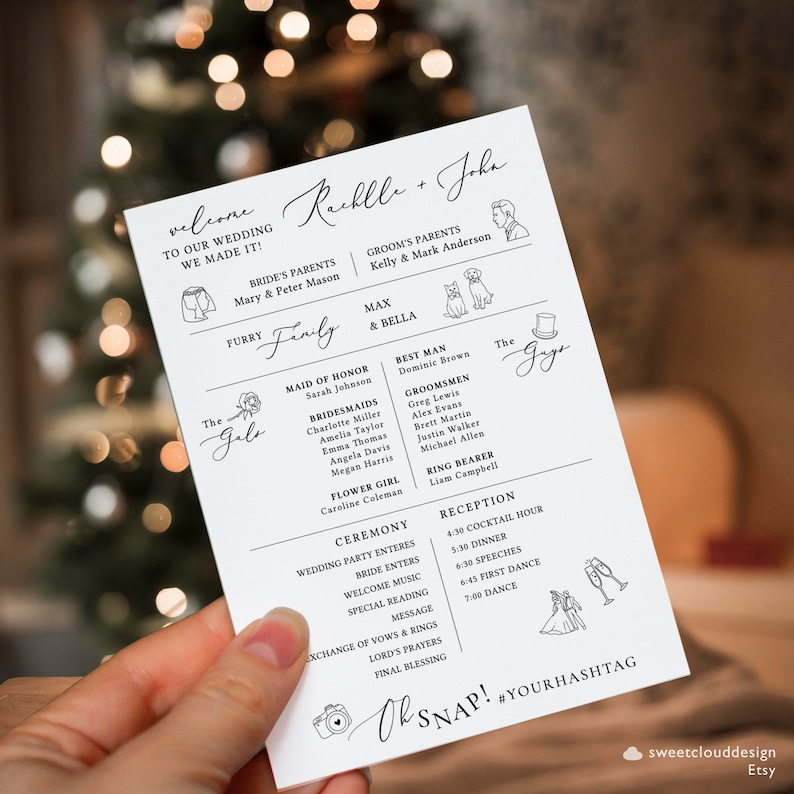 Infographic Wedding Program Fun Facts Wedding Card Unique Wedding ...