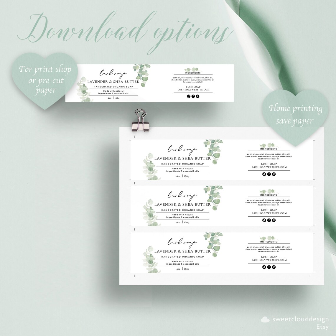 Editable Bar Soap Label Template Greenery Printable Custom Etsy Canada