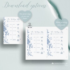 Dusty Blue Wedding Program Template Blue Flower Wedding Ceremony ...