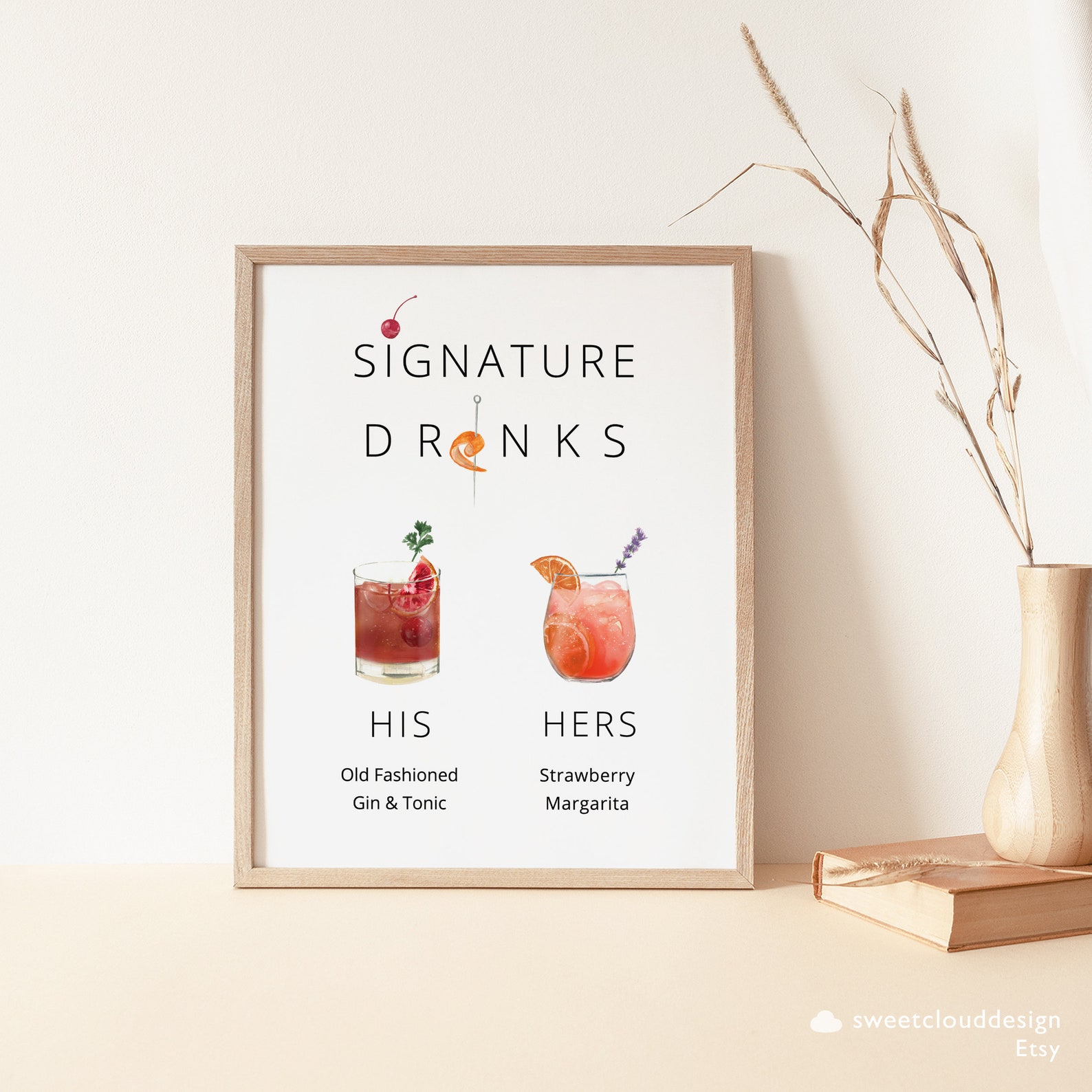 Signature Drink Sign Template Printable Signature Cocktail Sign Menu ...