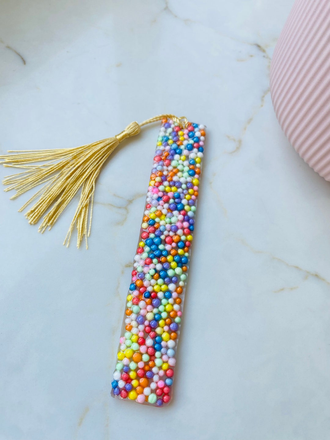 Confetti Textured Bookmark/ Sensory Bookmark/ Rainbow Colors/ Teacher ...