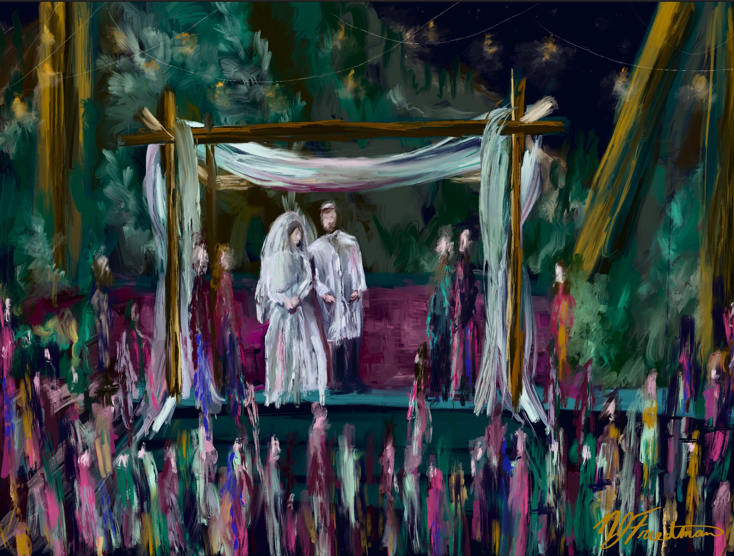 Jewish Wedding Chuppah Art, Modern Giclee Print - Etsy