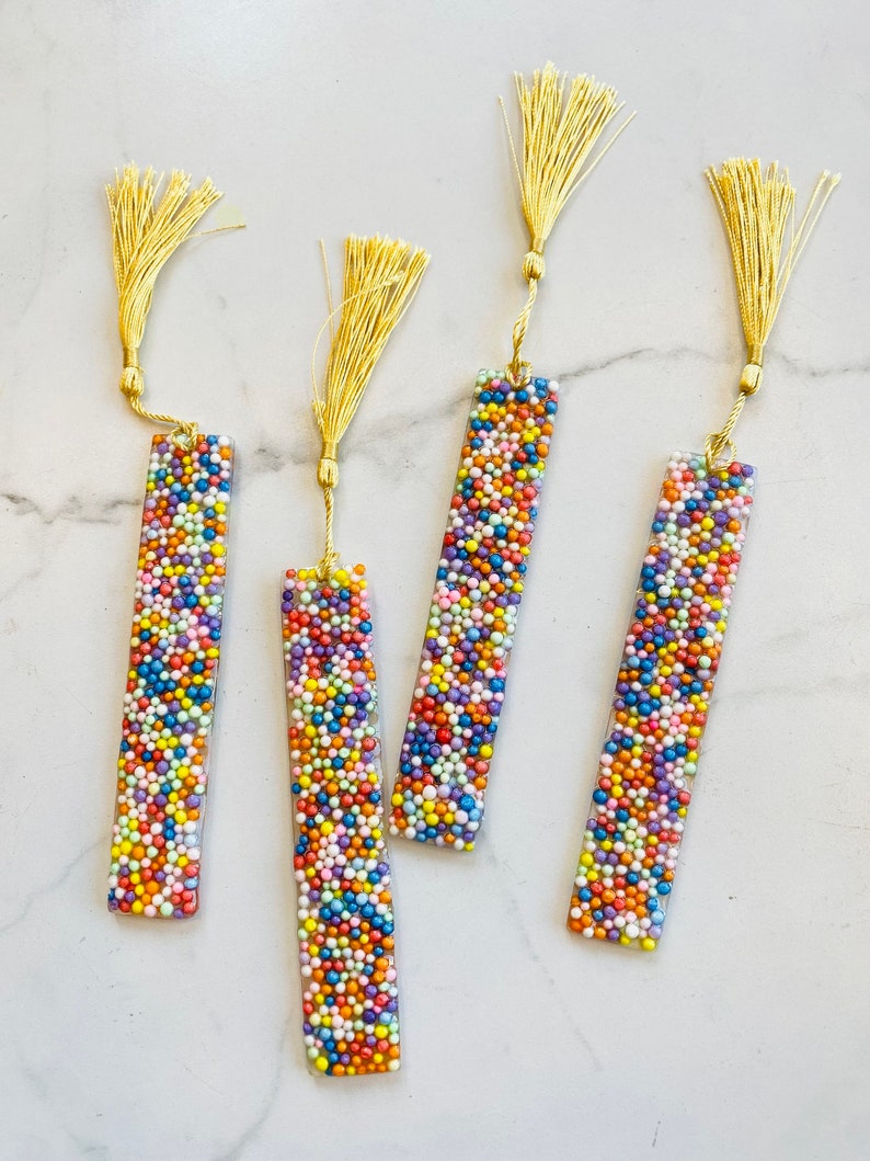 Confetti Textured Bookmark/ Sensory Bookmark/ Rainbow Colors/ Teacher ...