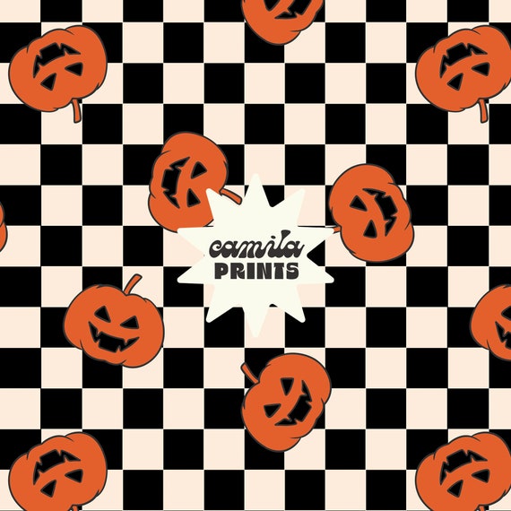Boy Halloween Pattern Checkerboard Seamless Repeat Pattern for - Etsy