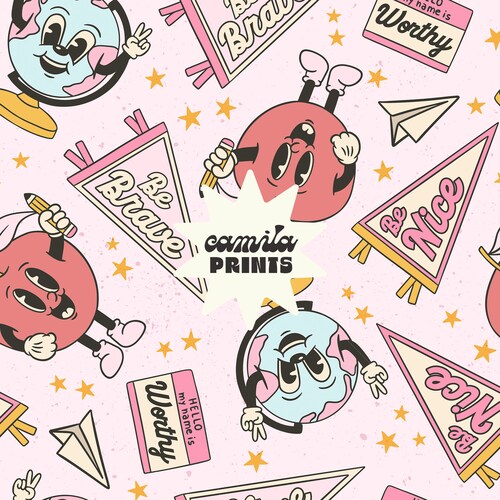 Back to School Pattern Retro School Seamless Repeat Pattern - Etsy