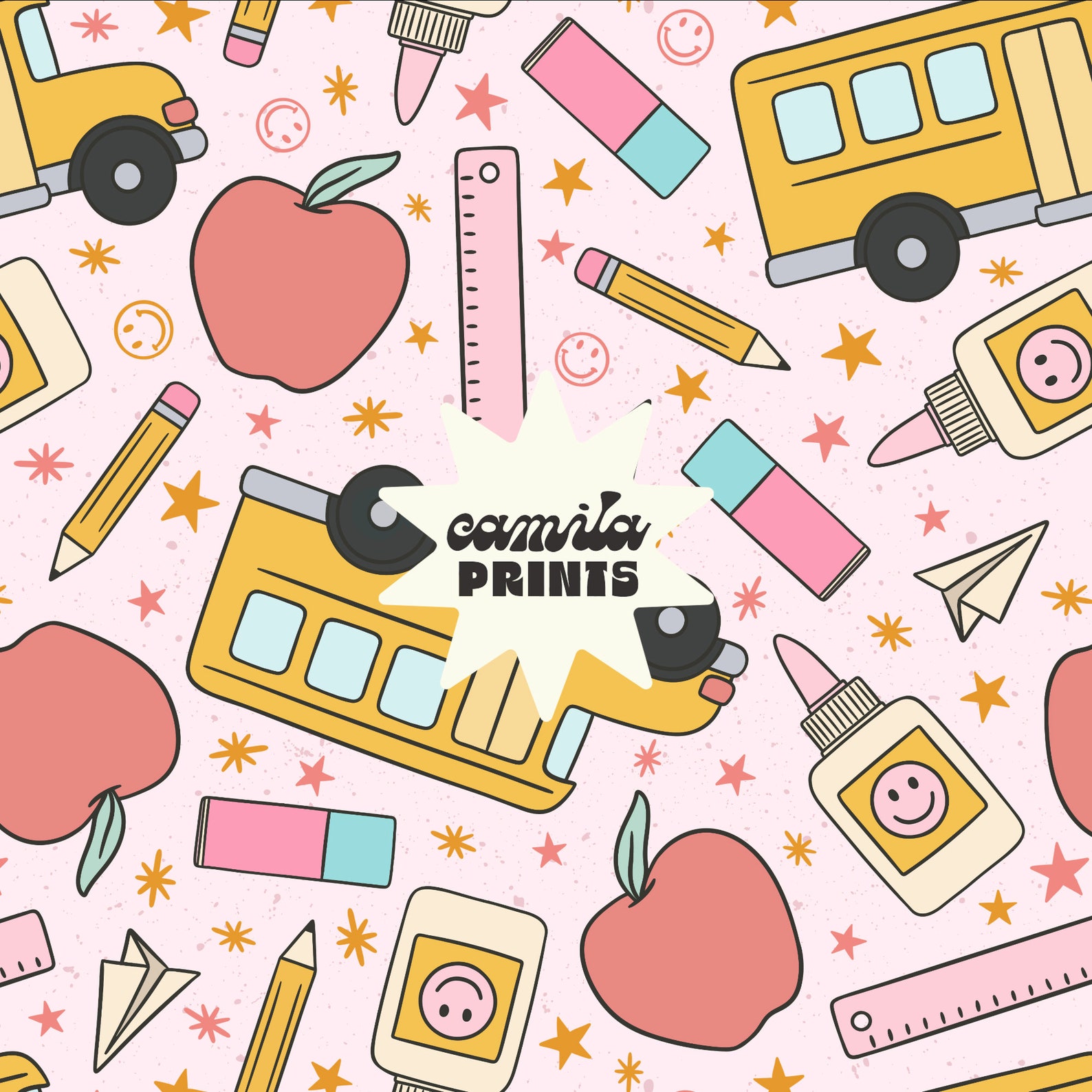 Back to School Pattern Retro School Seamless Repeat Pattern - Etsy