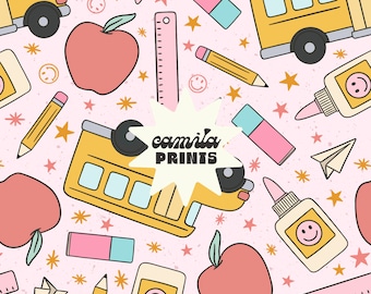 Back to School Pattern Teacher Seamless Repeat Pattern for | Etsy