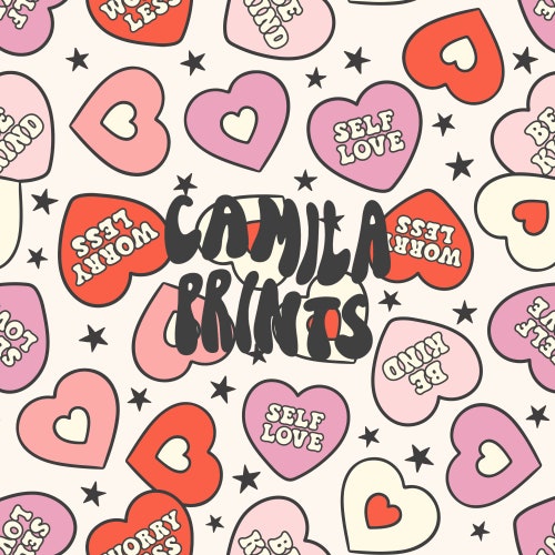 Valentines Pattern Motivational Conversation Hearts Seamless - Etsy