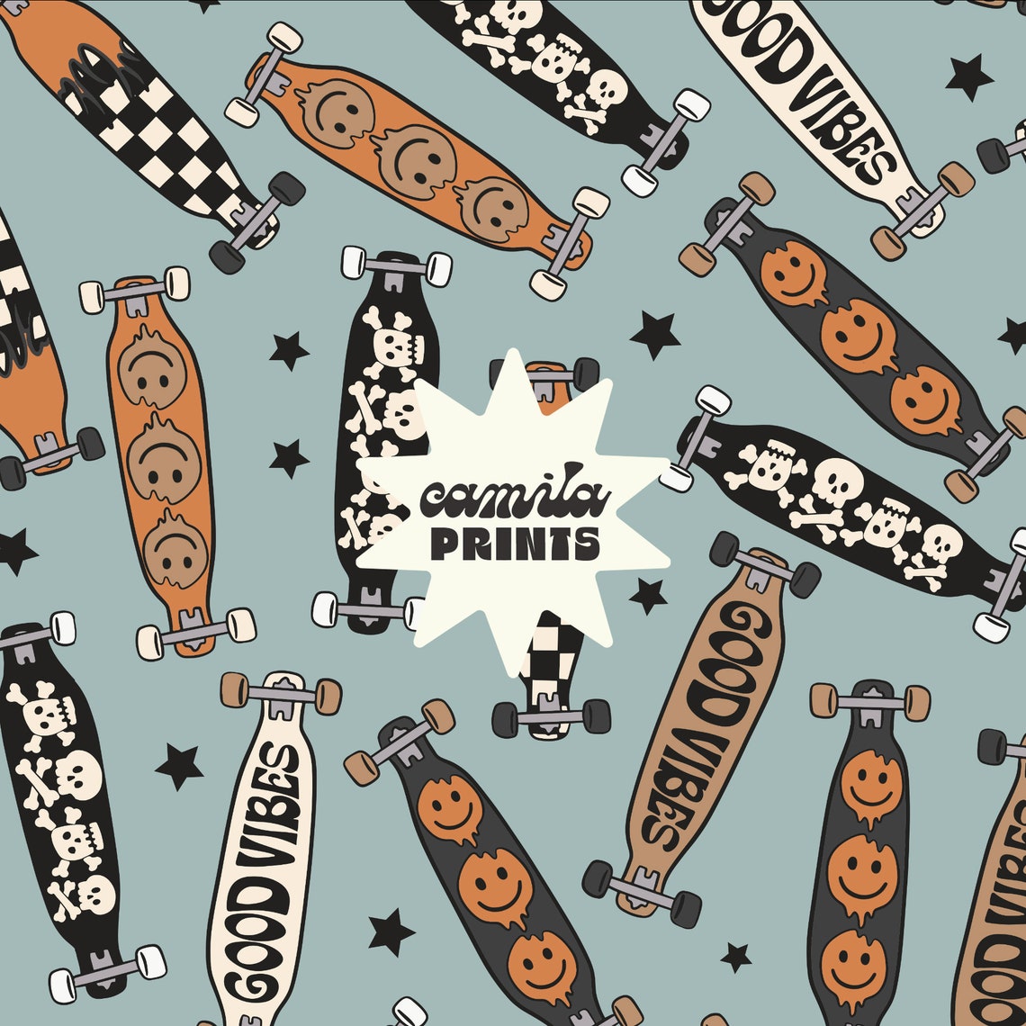 Skateboard Seamless Pattern Boy Seamless File for Fabric Sublimation - Etsy
