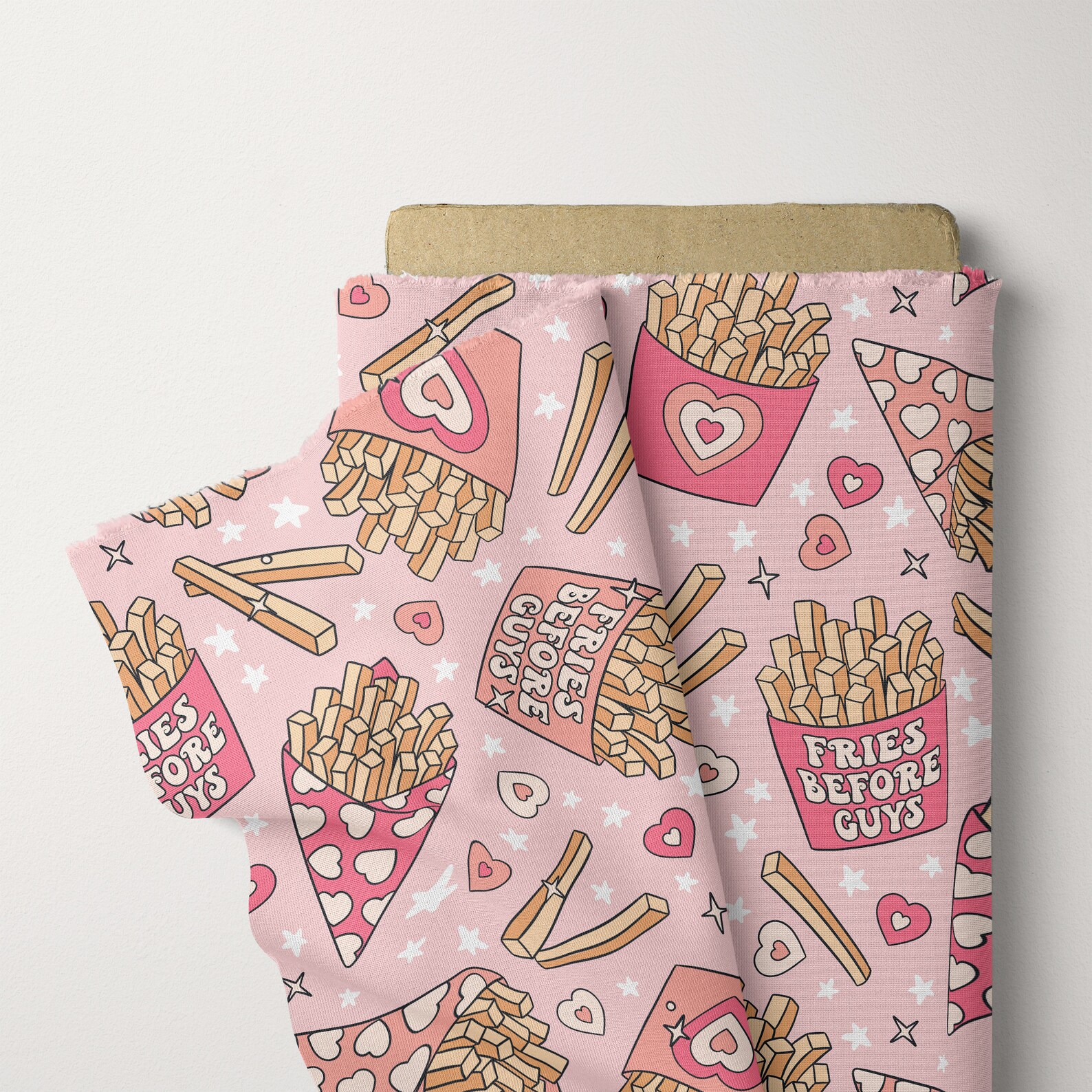Valentines Pattern Fries Before Guys Seamless Repeat Pattern for Fabric ...