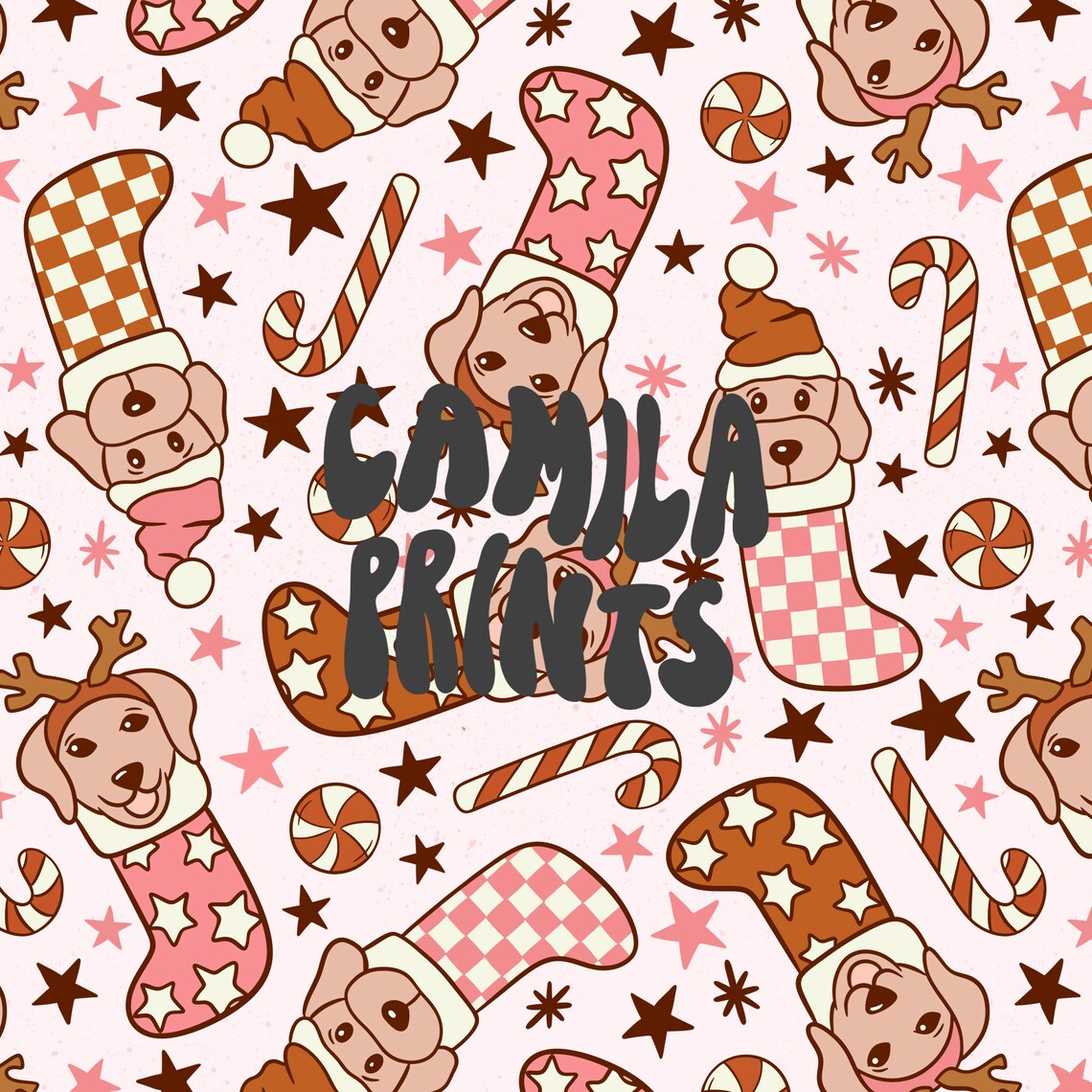 Christmas Seamless Pattern Dogs Pattern File for Fabric - Etsy