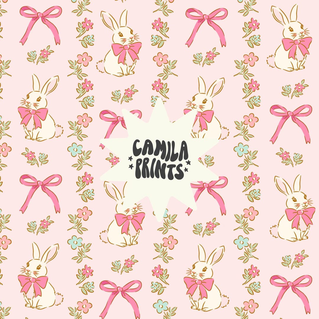 Preppy Bunny Seamless File Easter Repeat Pattern for Commercial Use - Etsy