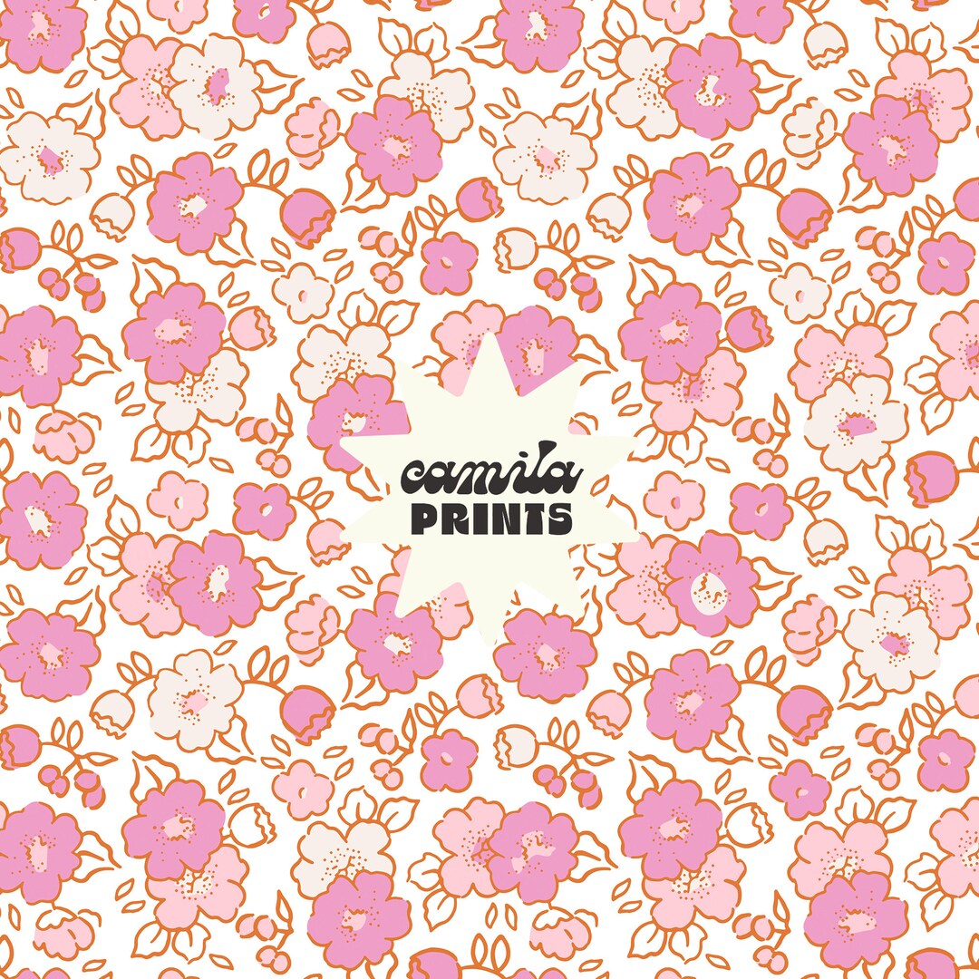 Preppy Floral Pattern Spring Seamless Repeat Pattern for Fabric ...