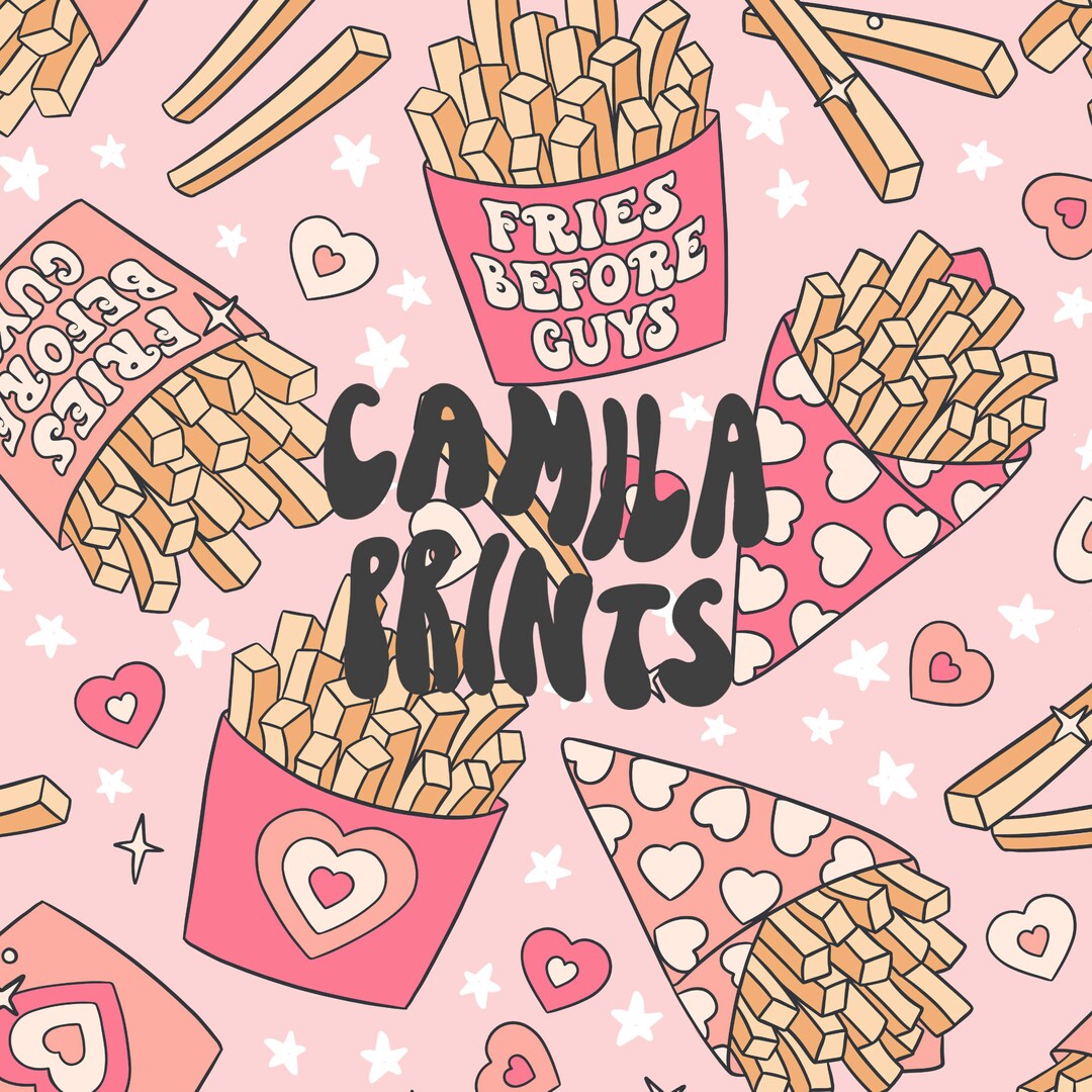Valentines Pattern Fries Before Guys Seamless Repeat Pattern for Fabric ...
