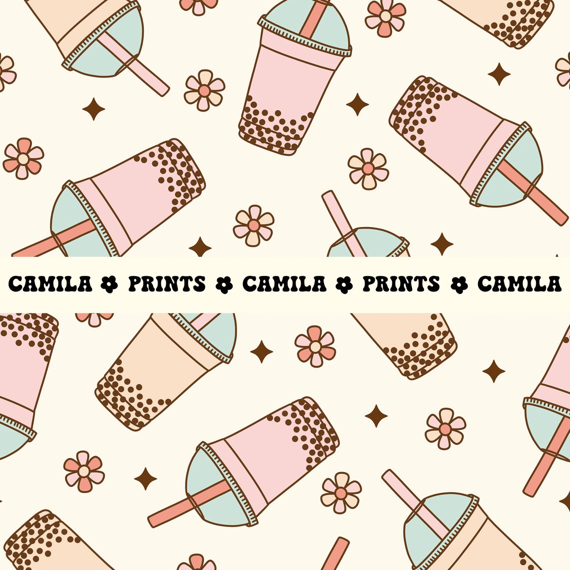 Bubble Tea Seamless Repeat Pattern Commercial Use Boba Tea - Etsy