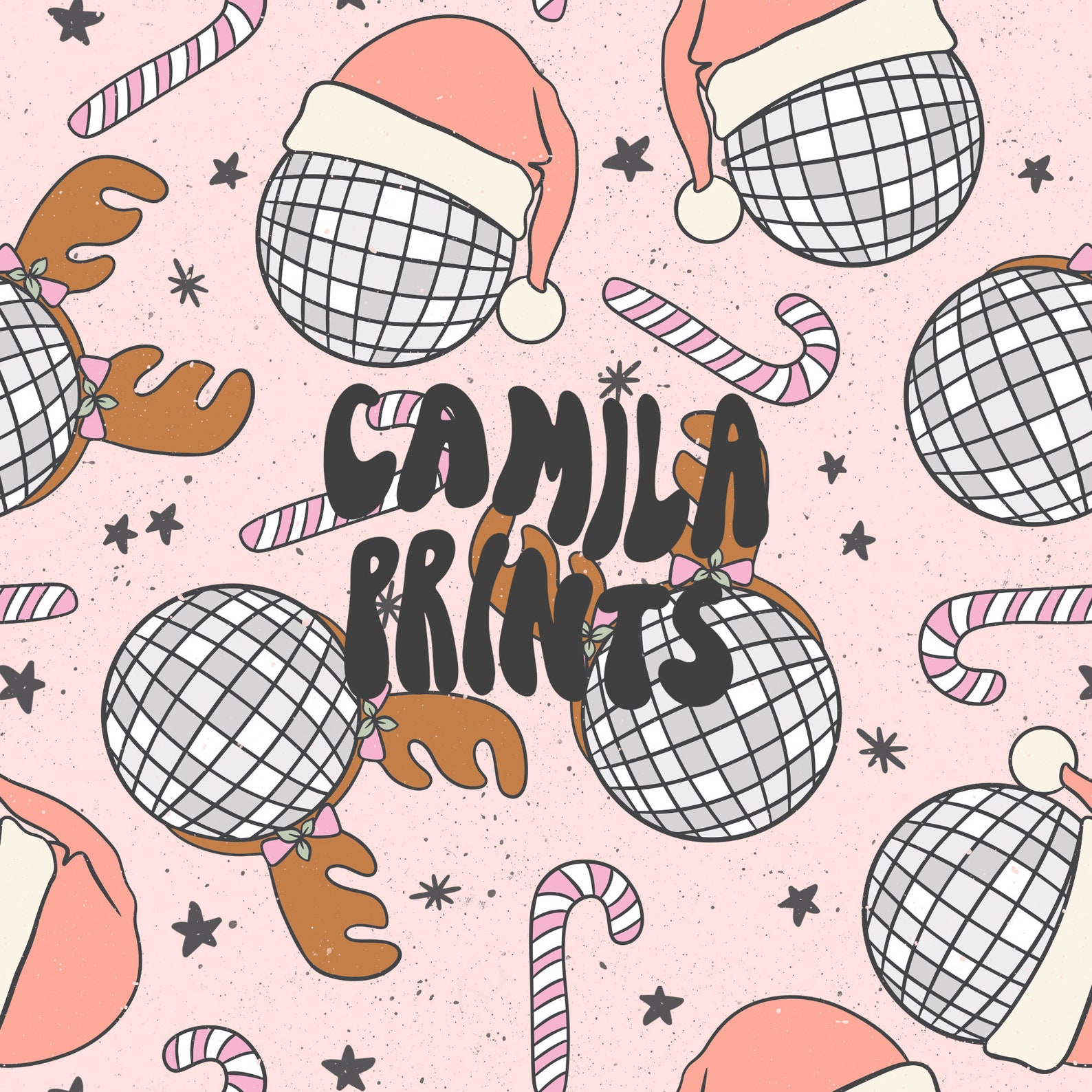 Christmas Seamless Pattern Groovy Disco Pattern File for - Etsy