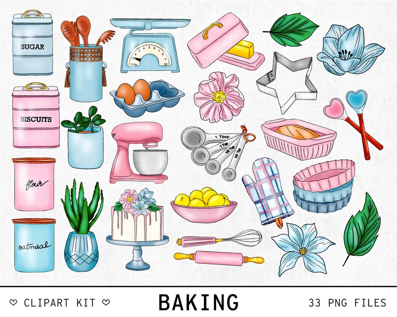 Baking Clipart Home Kitchen Clip art Baker Fashion Clipart | Etsy