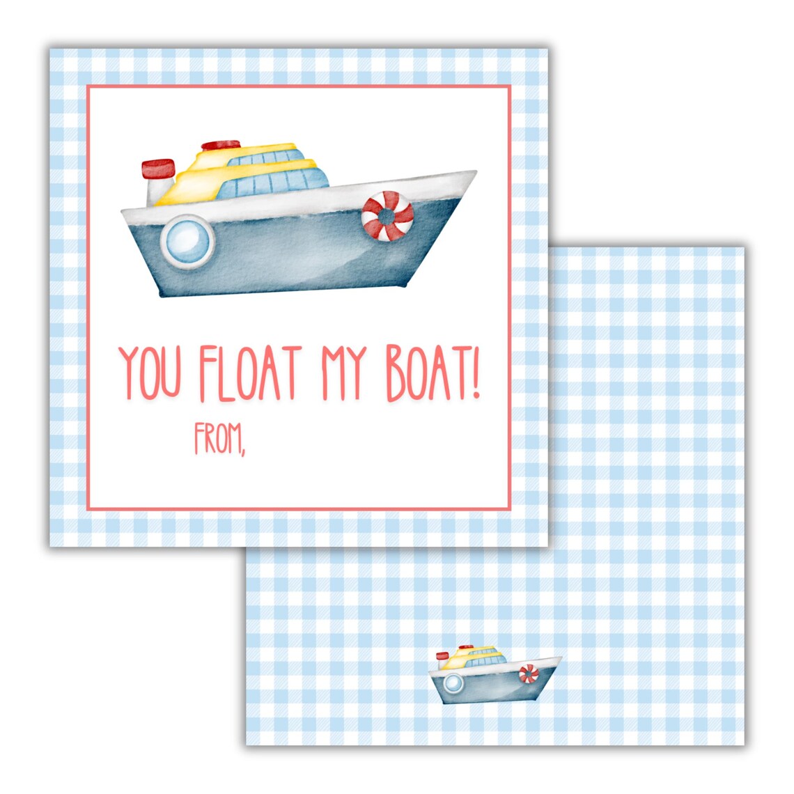 Boat Valentine, You Float My Boat Valentine, Printable Valentine - Etsy