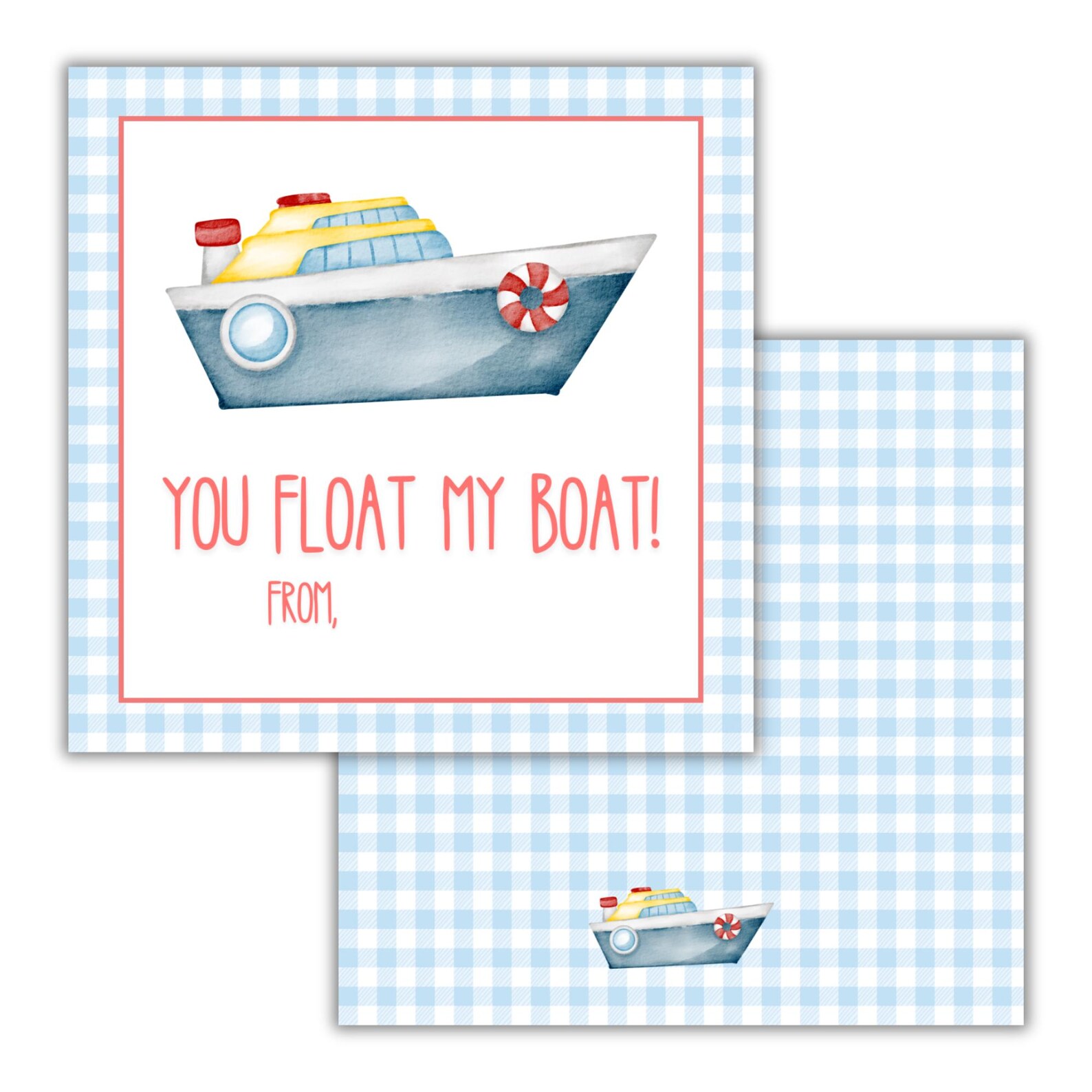 Boat Valentine, You Float My Boat Valentine, Printable Valentine - Etsy