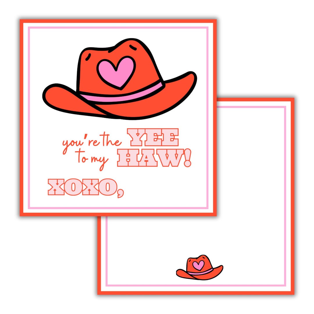 Yee Haw Valentine Card, Western Printable (PDF) - Etsy