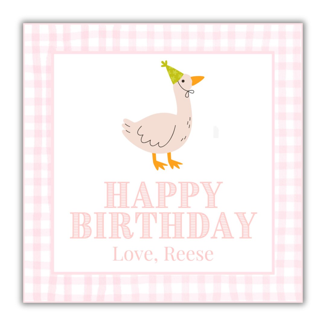 Birthday Gift Tag, Silly Goose Birthday, Calling Card, Enclosure Card ...