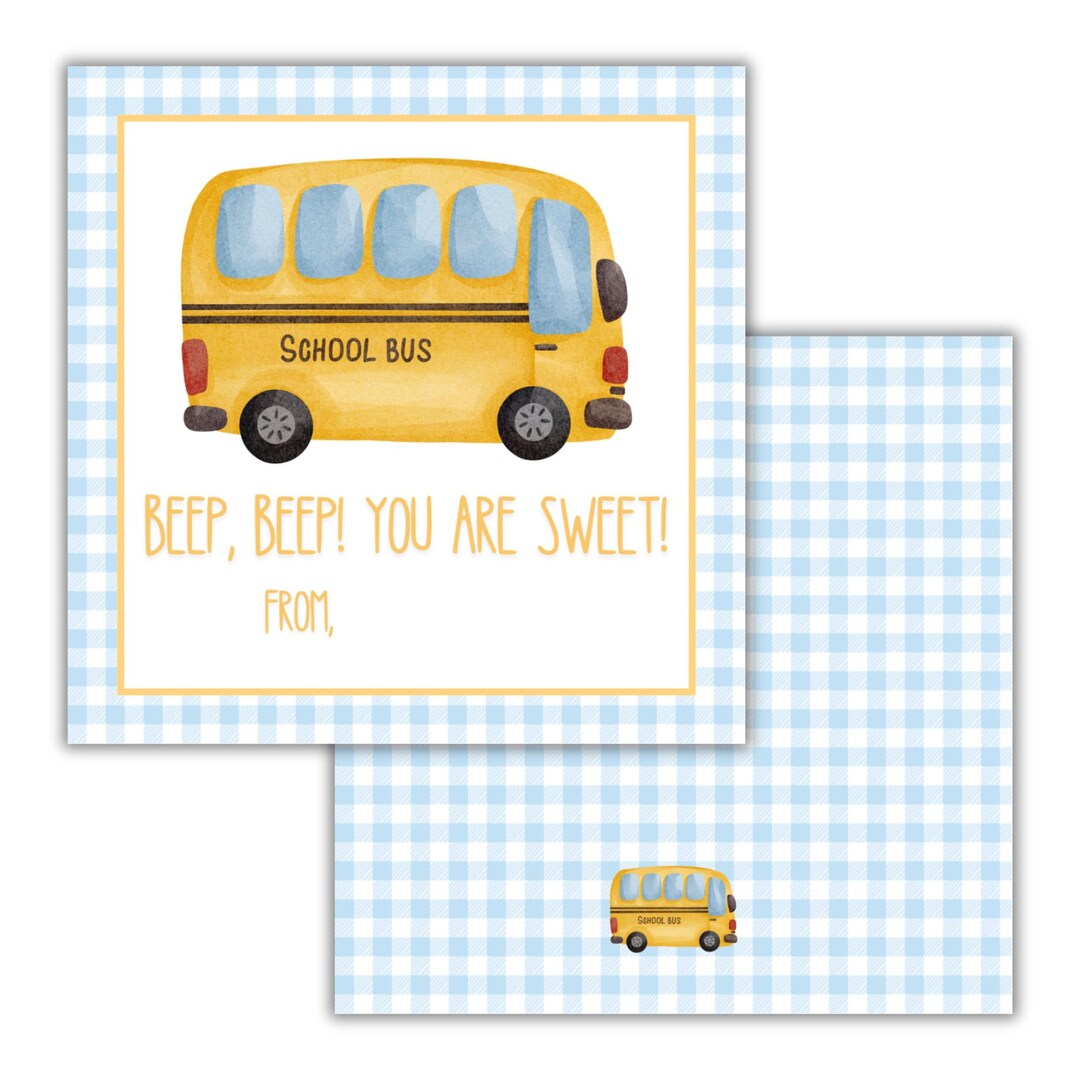 School Bus Valentine, Bus Driver Valentine, Bus Driver Gift Tag ...