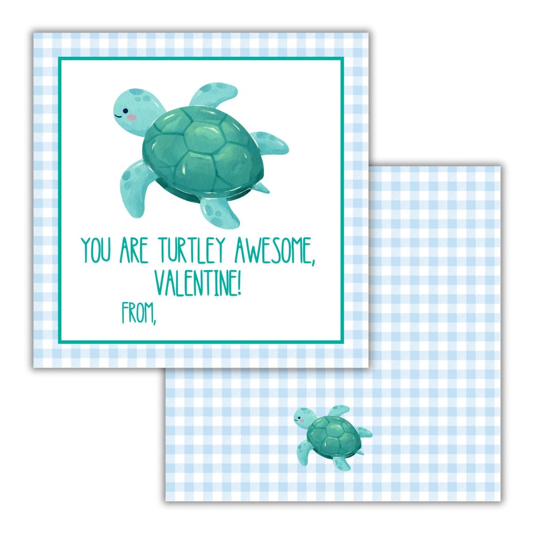 Turtle Valentine Card, Printable Ocean Valentine (PDF) - Etsy