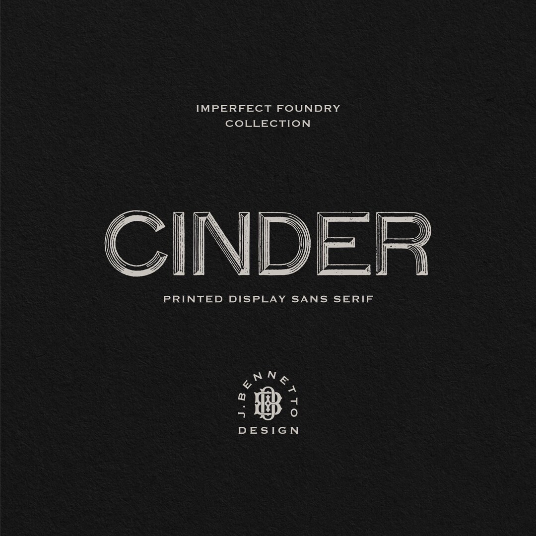 Cinder Hand Drawn Lettered Vintage Sans Serif Font - Etsy