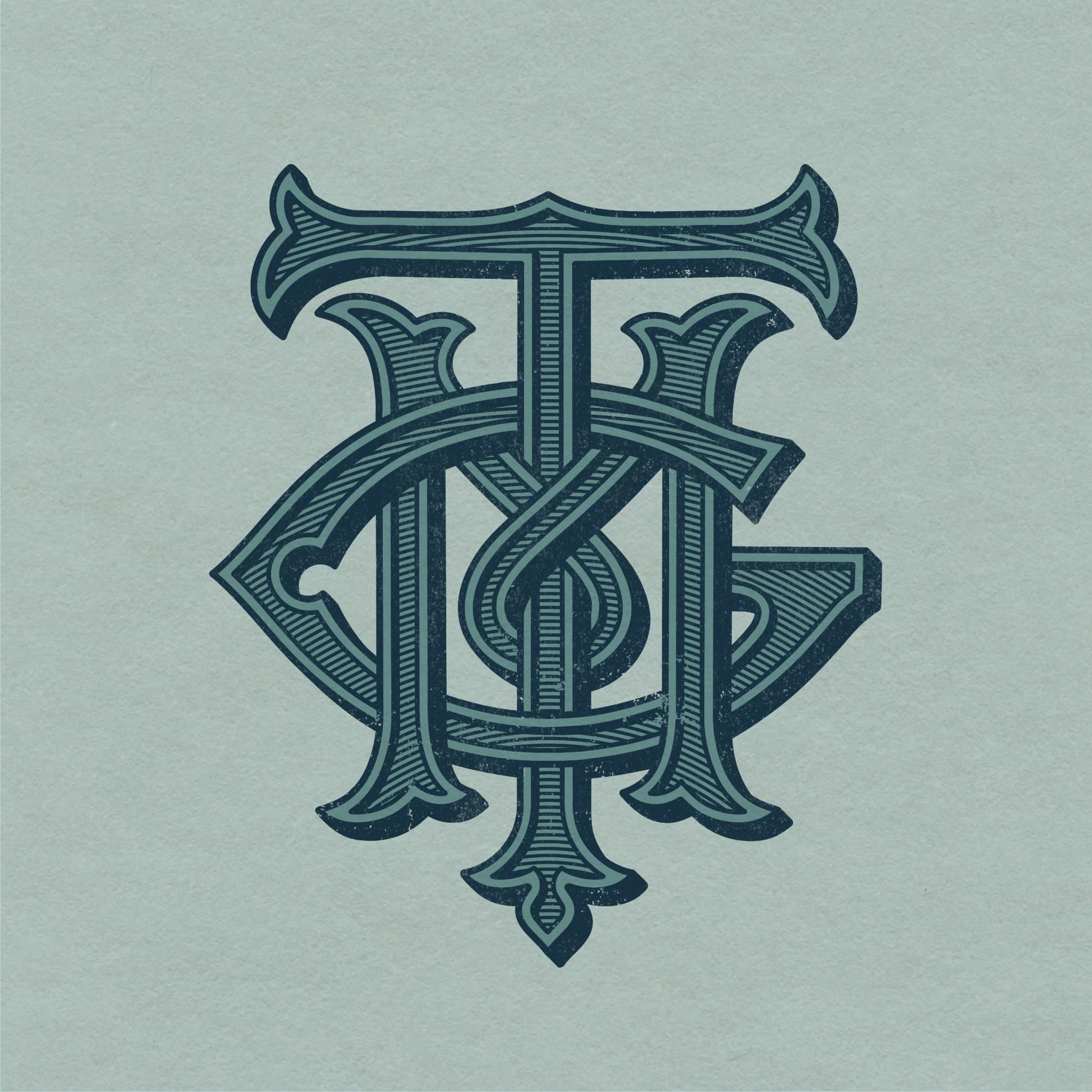 Custom Hand Drawn 3 Letter Monogram Bespoke Vintage Design Service ...