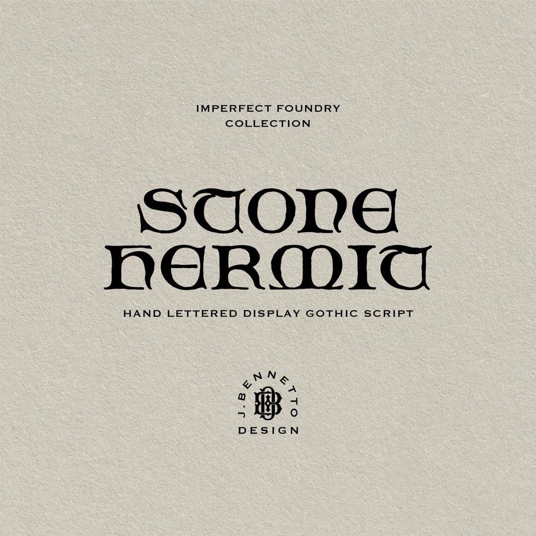 Stone Hermit Vintage Medieval Script Font - Etsy