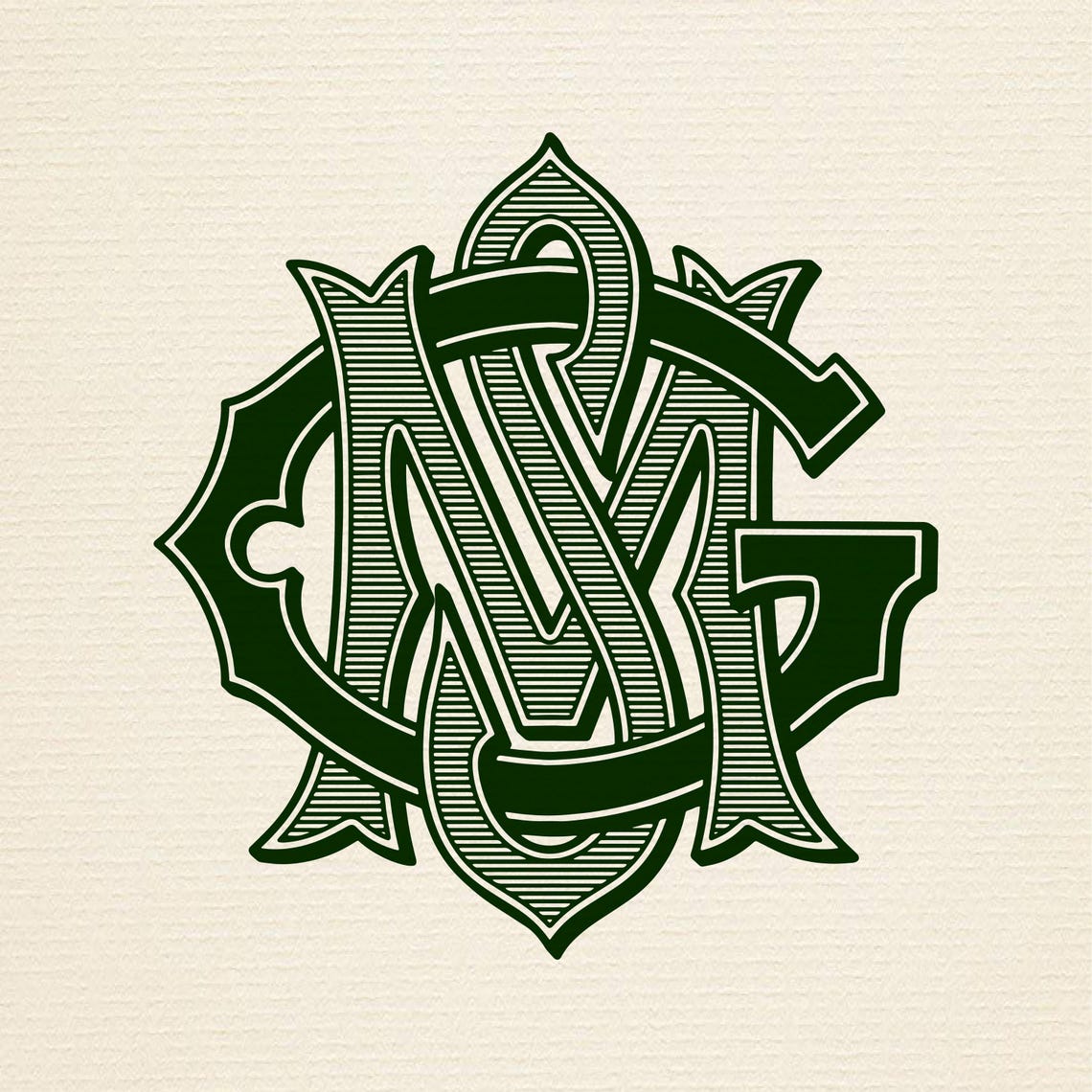 Custom Hand Drawn 3 Letter Monogram Bespoke Vintage Design Service ...