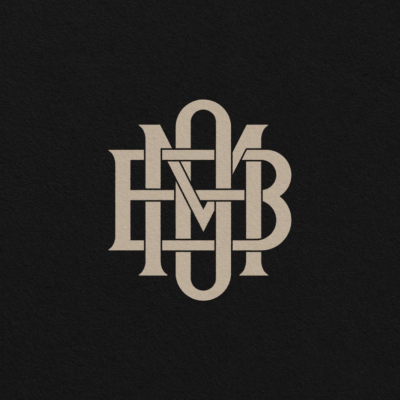 Custom Hand Drawn 3 Letter Monogram Bespoke Vintage Design Service ...