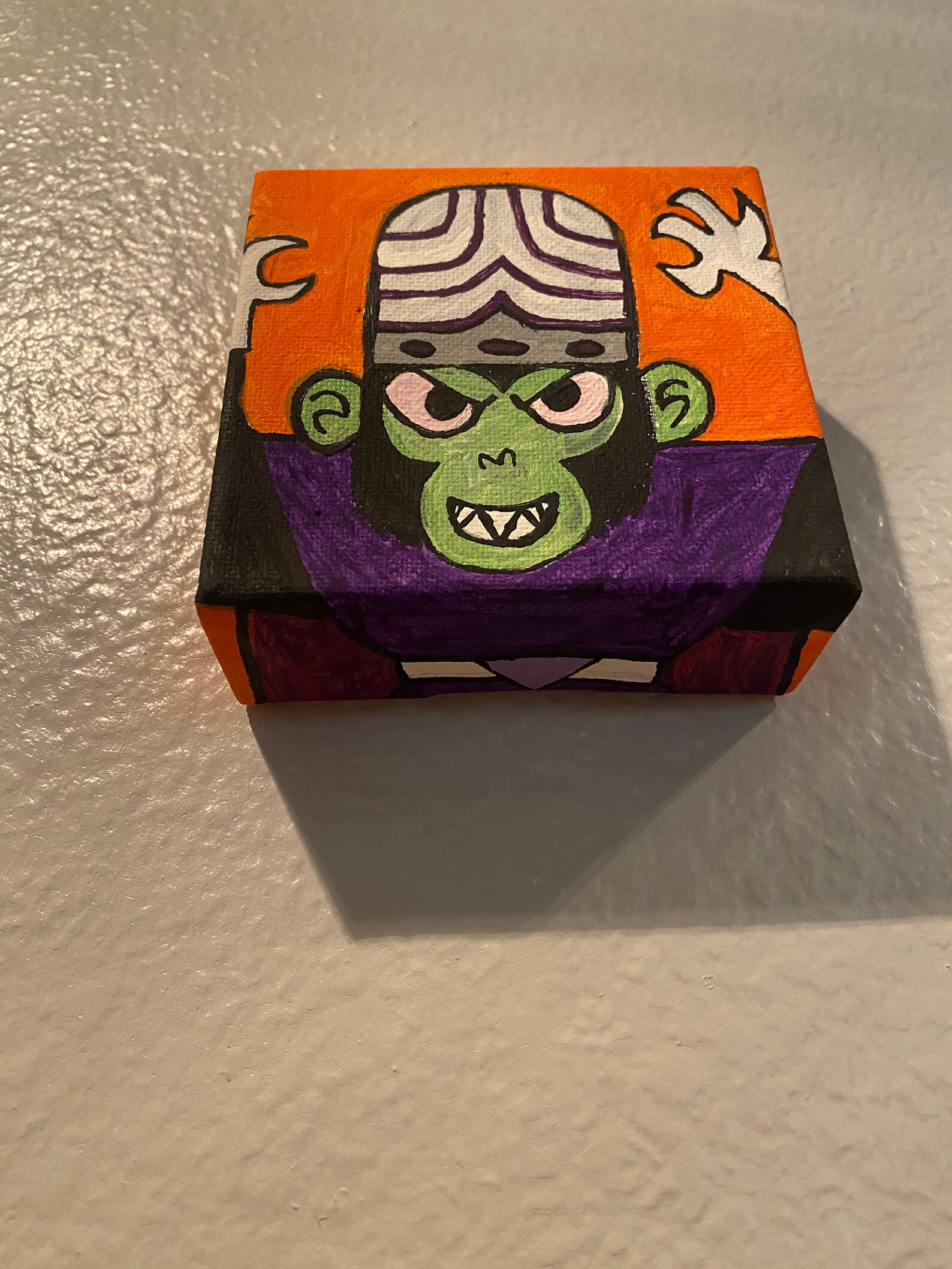 Mojo Jojo Original Acrylic Painting on 4x4 Canvas - Etsy
