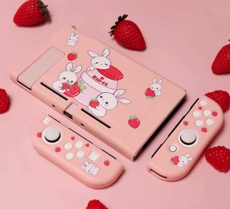 Custom STRAWBERRY MILK BUNNY Nintendo Switch Case - Etsy UK