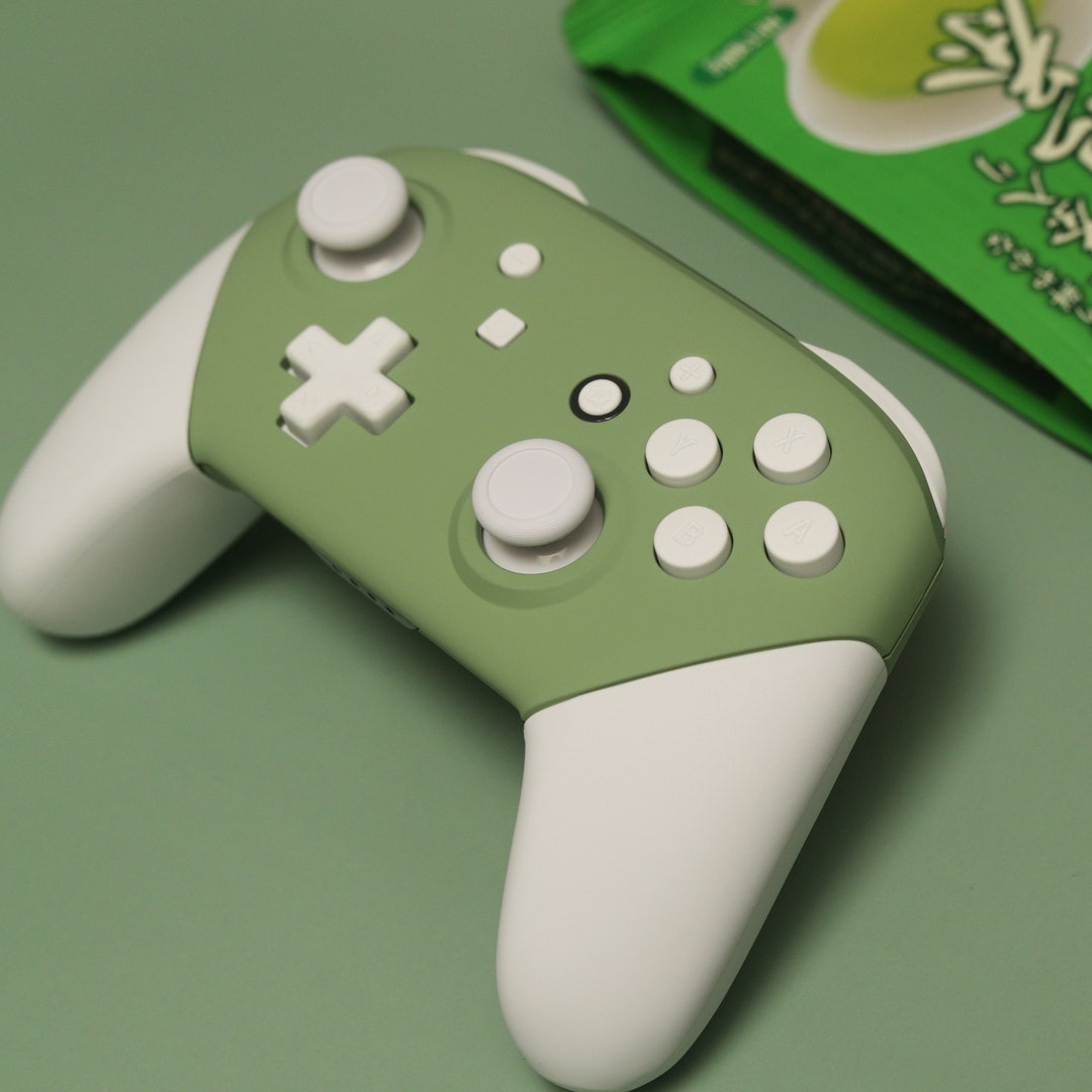 Custom 2-tone Matcha Green Tea V2 Themed Nintendo Switch Pro Controller ...
