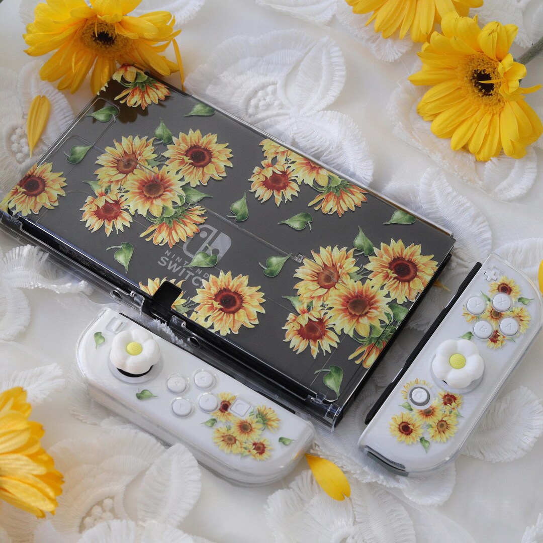 Sunflower OLED Nintendo Switch Case - Clear Protective Cover With Dock ...
