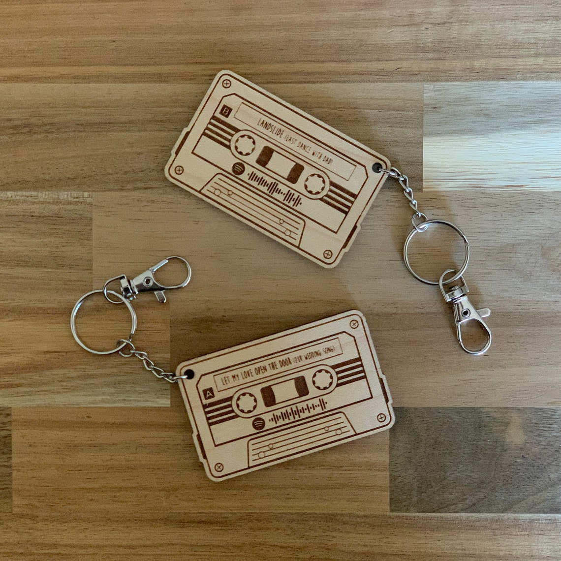 Custom Wood Vintage Cassette Keychain With Spotify Code - Etsy