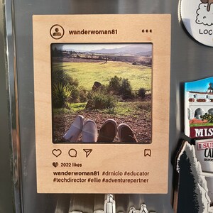 Custom Instagram / Social Media Wooden Frame Magnet / Stand - Etsy
