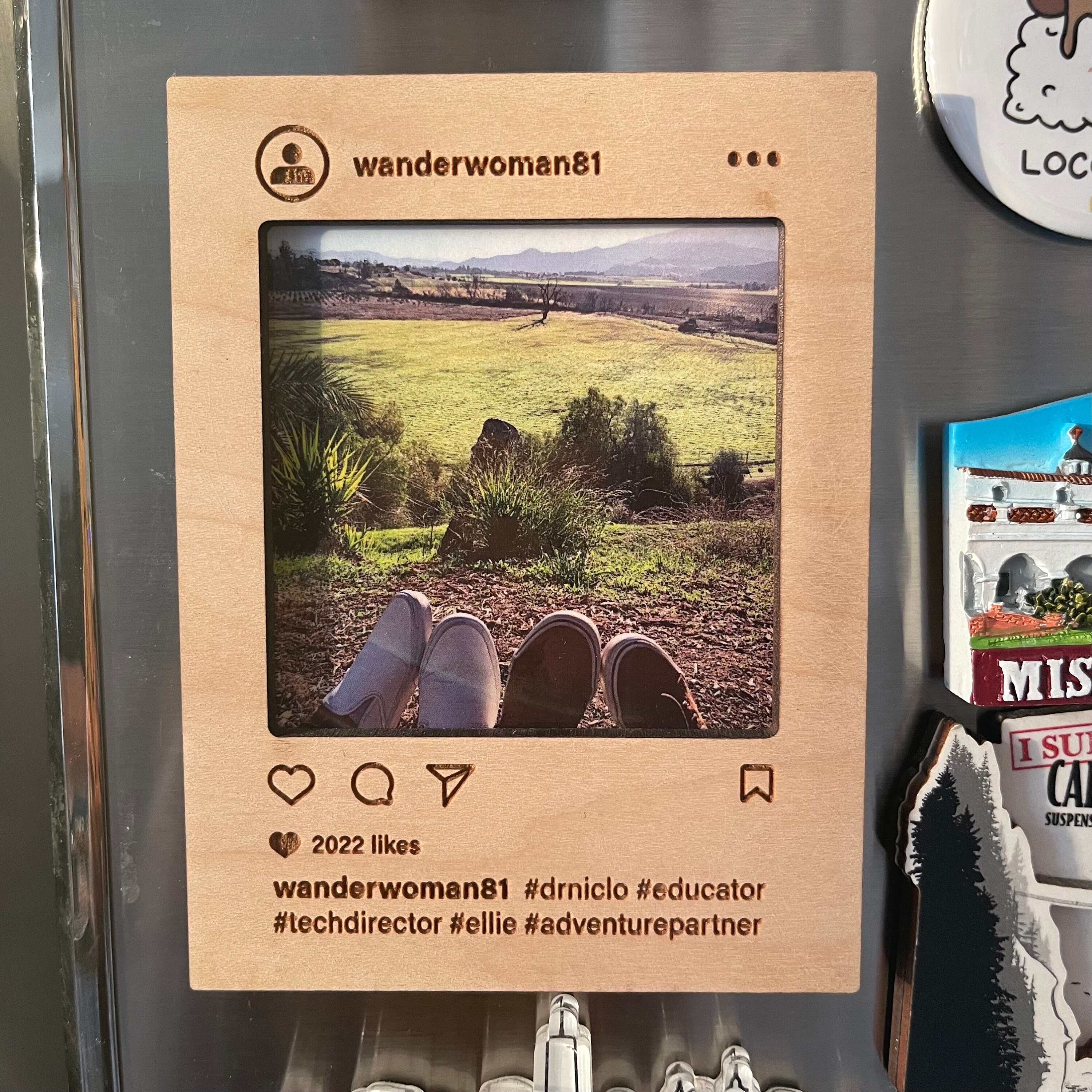 Custom Instagram / Social Media Wooden Frame - Magnet / Stand ...