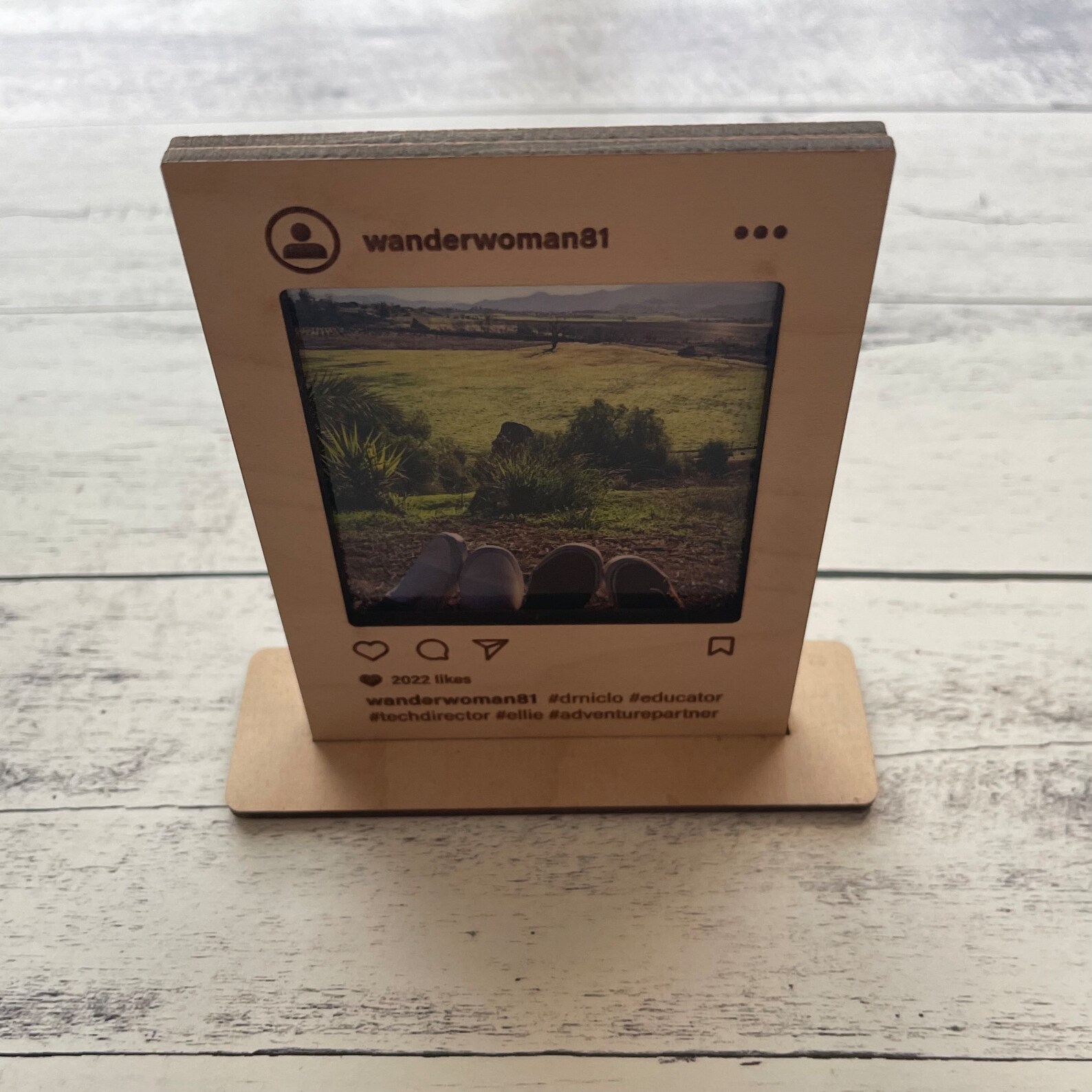 Custom Instagram / Social Media Wooden Frame - Magnet / Stand ...