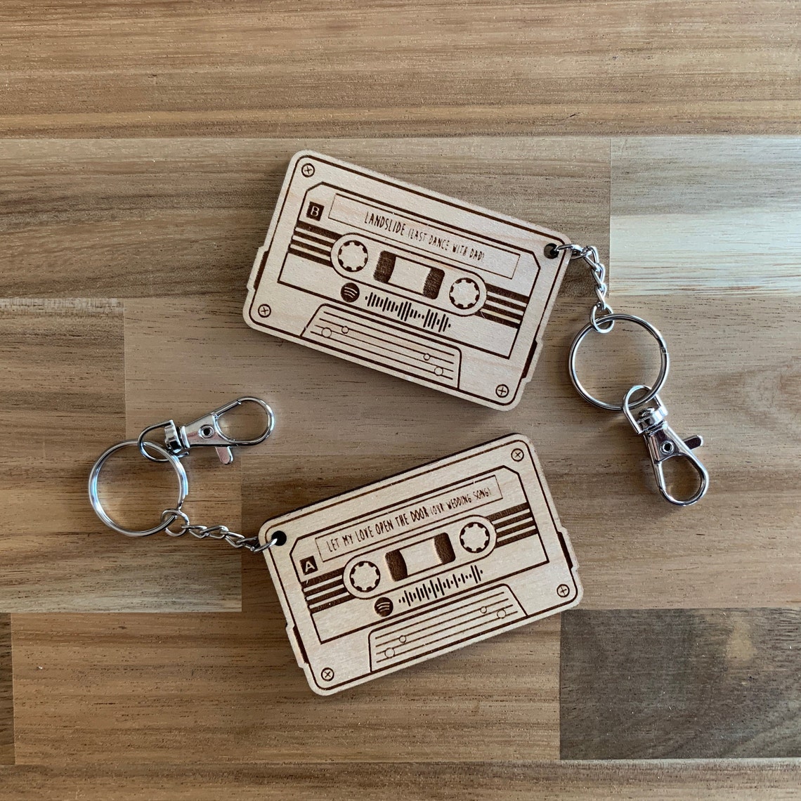 Custom Wood Vintage Cassette Keychain With Song Code - Etsy